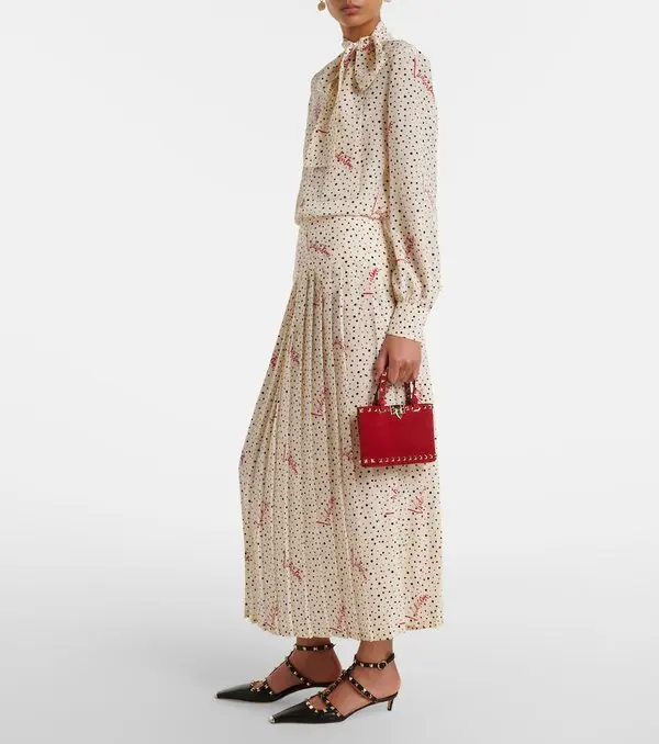 Valentino Garavani Rockstud Mini Suede Top-handle Bag - Red