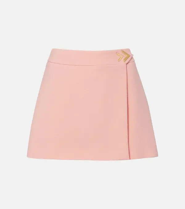 Valentino Garavani Virgin Wool Crêpe Miniskirt - Pink