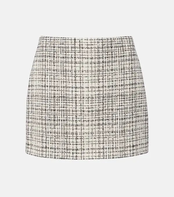 Valentino Garavani Cotton-blend Tweed Miniskirt - White