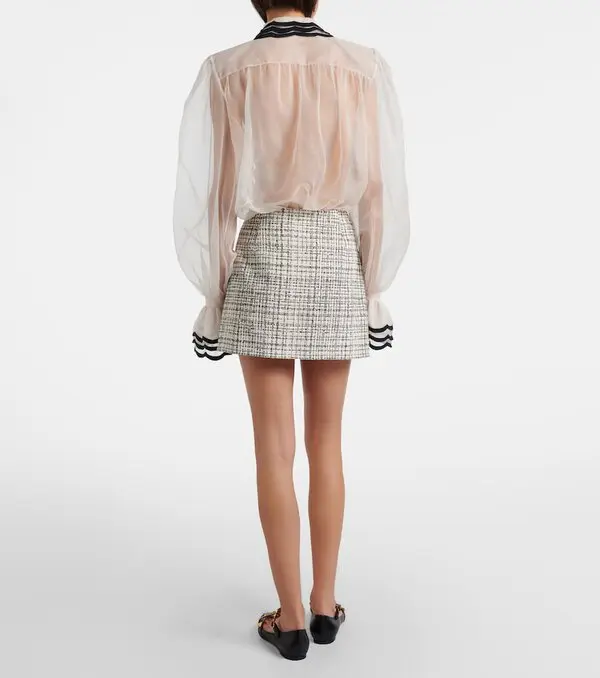 Valentino Garavani Cotton-blend Tweed Miniskirt