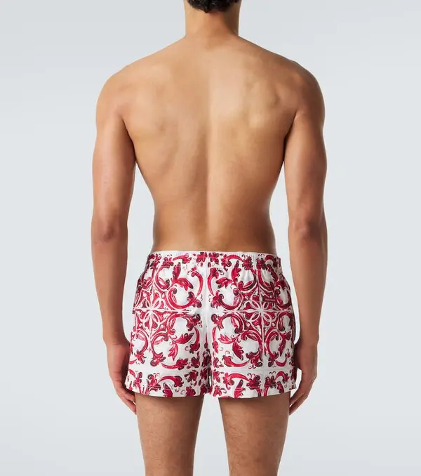 Dolce & Gabbana Majolica Swim Trunks - White