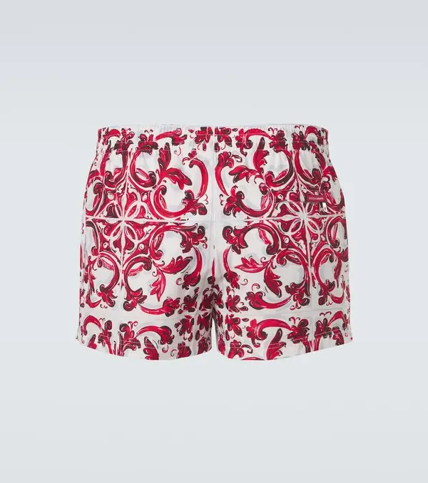 Dolce & Gabbana Majolica Swim Trunks - White