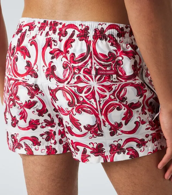 Dolce & Gabbana Majolica Swim Trunks - White