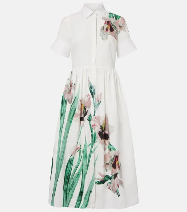 Erdem Floral Cotton Shirt Dress
