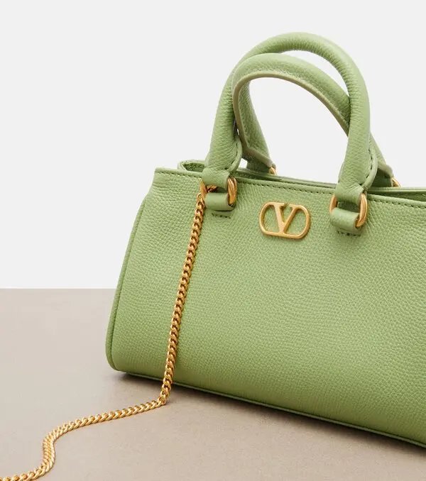 Valentino Garavani Vlogo Mini Leather Top-handle Bag