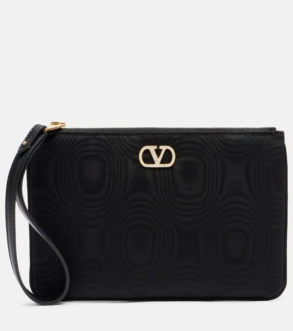 Valentino Garavani Vlogo Swarovski Embellished Pouch - Black