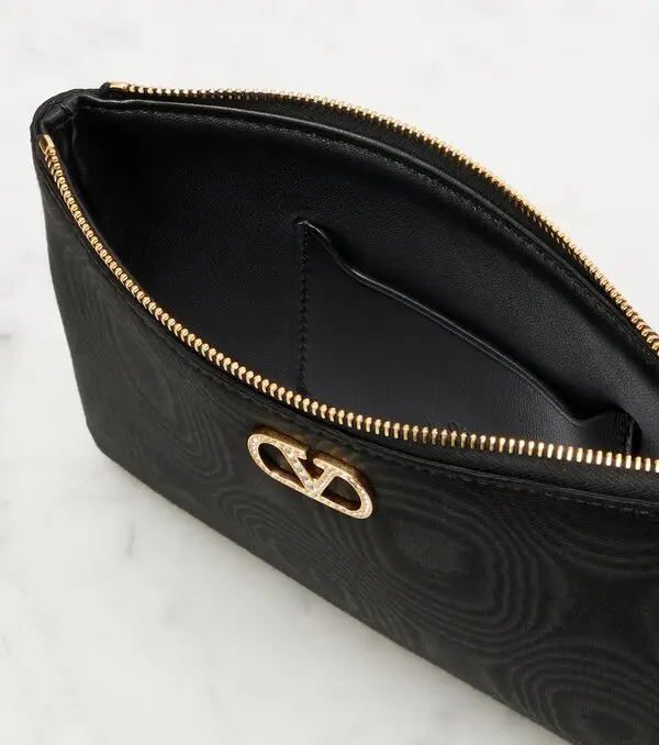 Valentino Garavani Vlogo Swarovski Embellished Pouch - Black