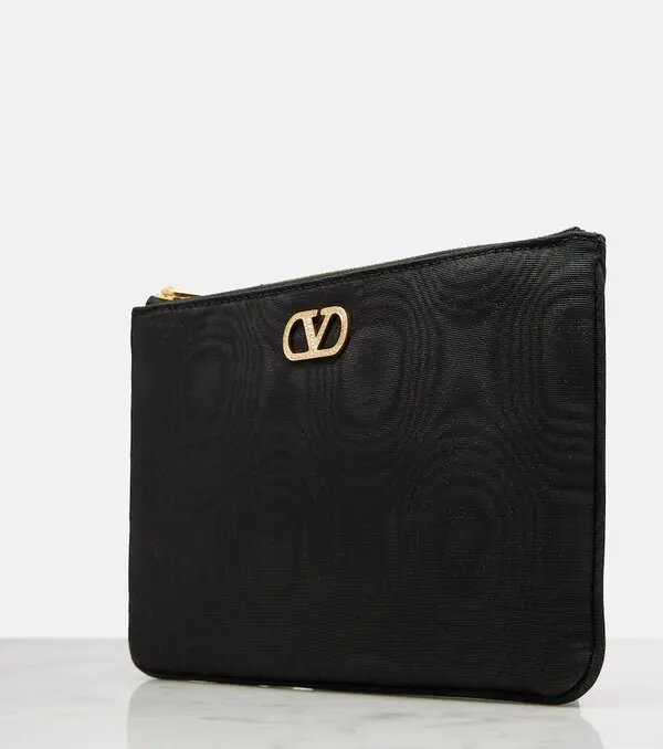 Valentino Garavani Vlogo Swarovski Embellished Pouch - Black