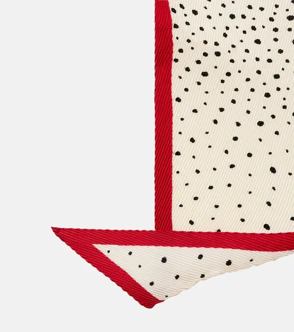 Valentino Garavani Pleated Polka-dot Silk Twill Scarf
