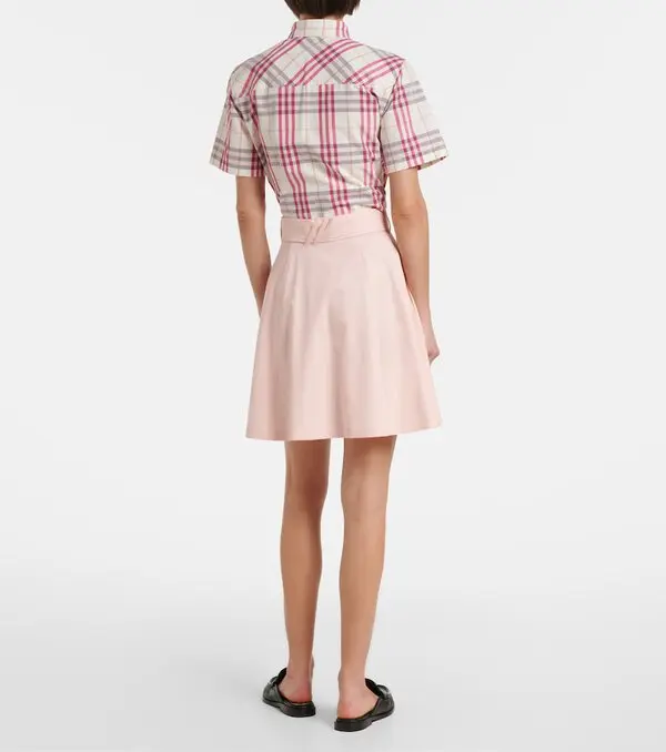 Burberry Josselyn Belted Cotton Miniskirt