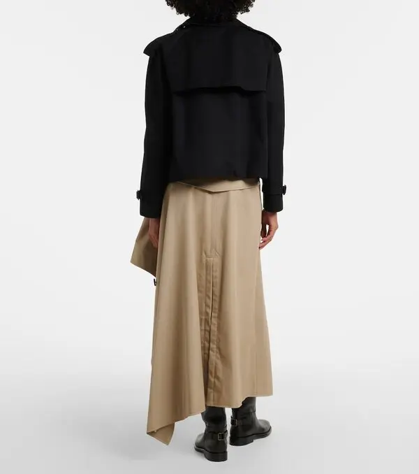 Burberry Asymmetric Cotton Midi Skirt