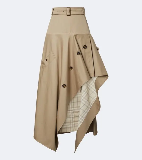 Burberry Heather Asymmetrical Midi Skirt
