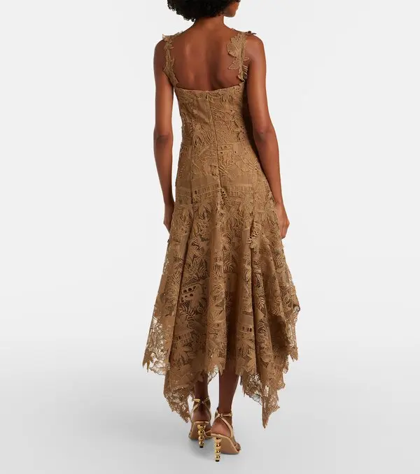 oscar midi dress brown Midi One Sleeve DRESS ASYMMETRIC brown – MONOSUIT main image 0