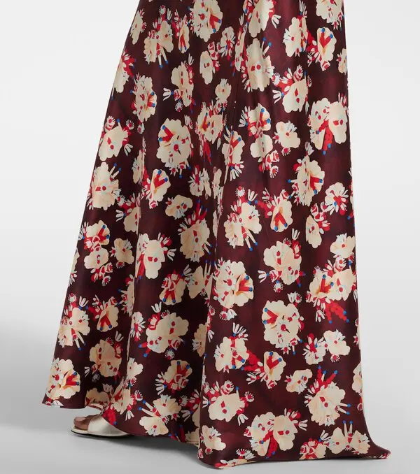 Rabanne Chain-detail Floral Silk Maxi Skirt - Multicoloured