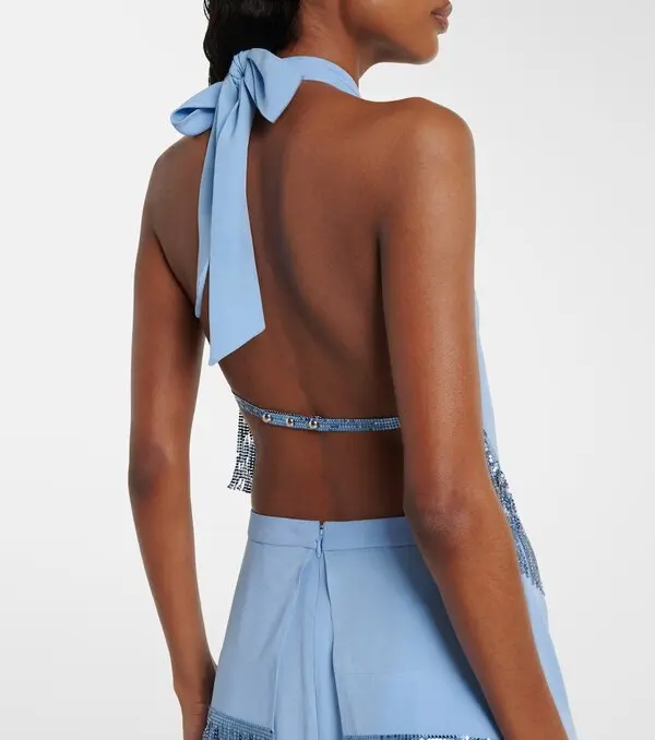 Rabanne Chainmail Halterneck Crêpe Top