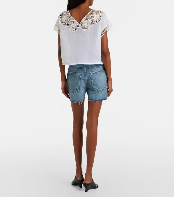 NILI LOTAN Cobain Denim Shorts - Blue