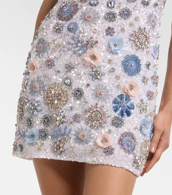 Rachel Gilbert Francesca Embellished Mini Dress