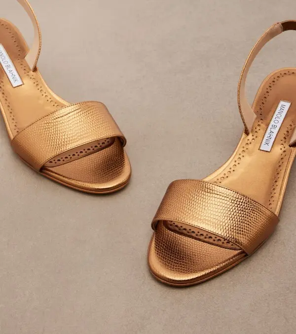 Manolo Blahnik Patopia Leather Slingback Sandals