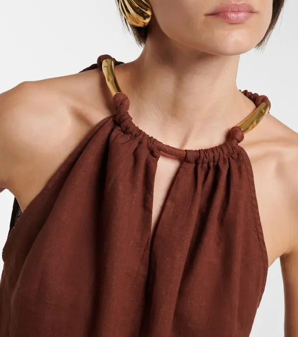 VIX PAULA HERMANNY Janet Linen-blend Top