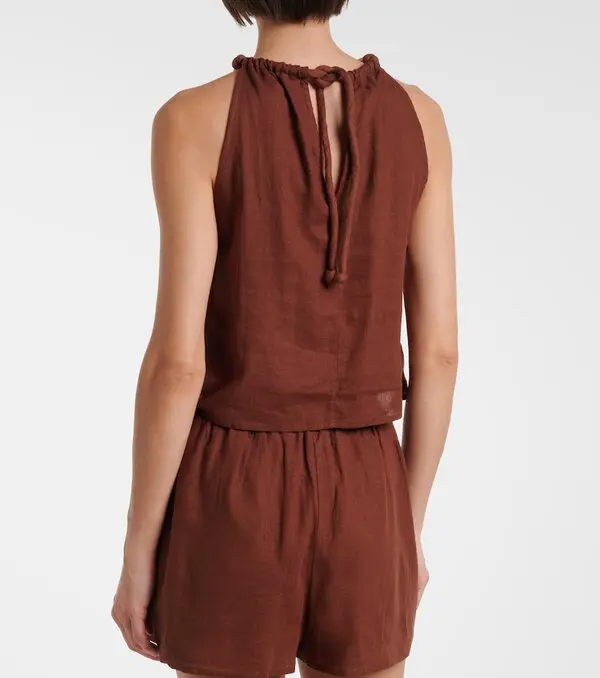 VIX PAULA HERMANNY Janet Linen-blend Top