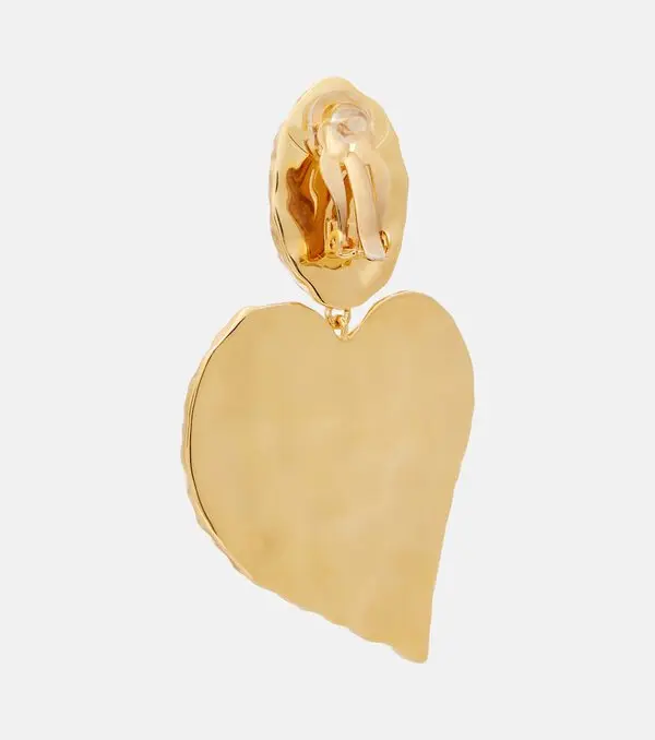 Oscar De La Renta Heart Embellished Clip-on Earrings