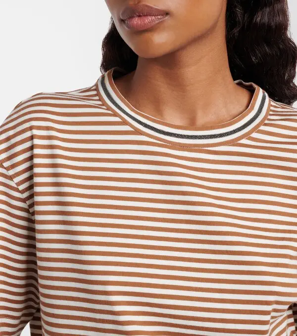 Brunello Cucinelli Striped Oversized Cotton Jersey T-shirt