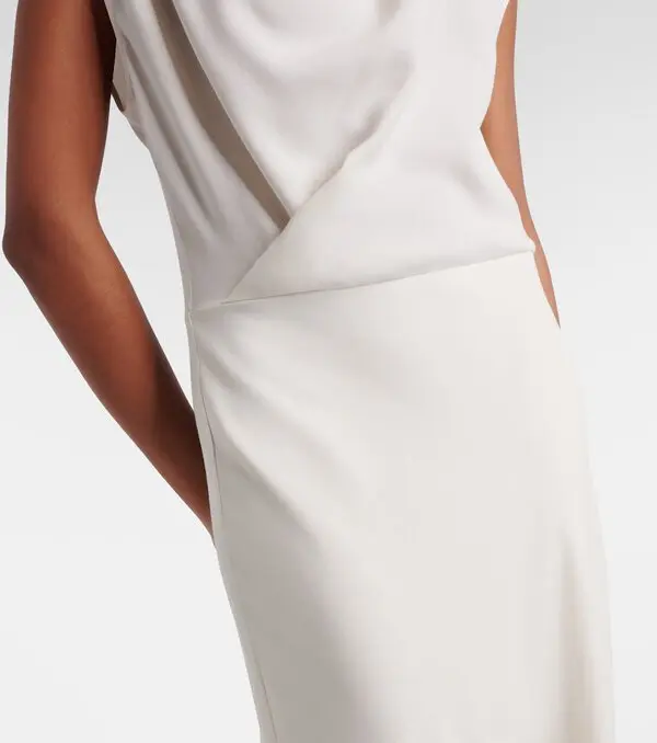 Brunello Cucinelli Draped Wool-blend Maxi Dress