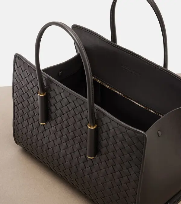 Bottega Veneta Barbara Small Intrecciato Leather Tote Bag - Brown