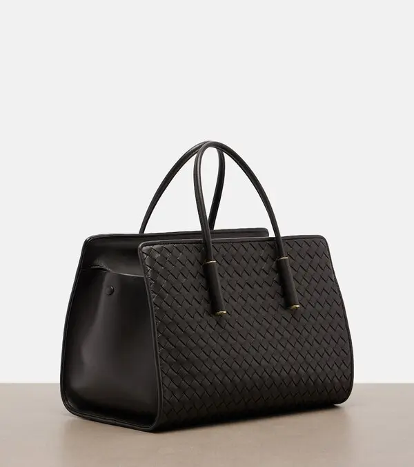 Bottega Veneta Barbara Small Intrecciato Leather Tote Bag - Brown
