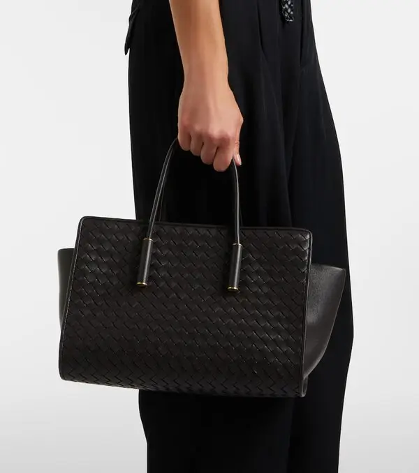 Bottega Veneta Barbara Small Intrecciato Leather Tote Bag - Brown