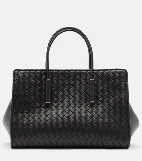 Bottega Veneta Barbara Small Intrecciato Leather Tote Bag - Brown