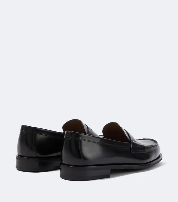 Prada Leather Penny Loafers - Black
