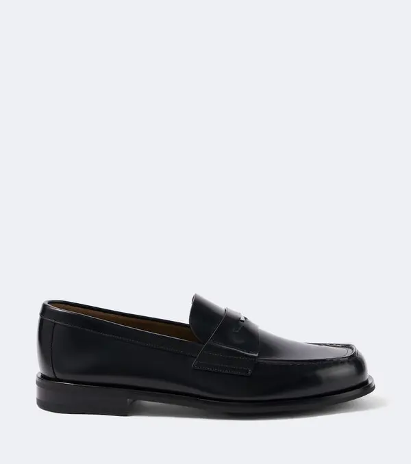 Prada Leather Penny Loafers - Black