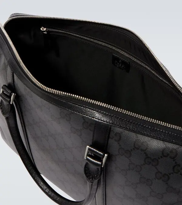 Gucci Monogram Leather Trimmed Briefcase