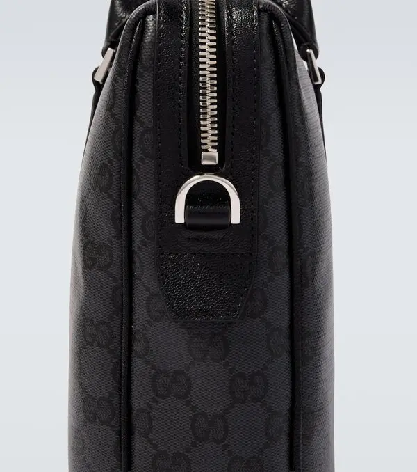 Gucci Monogram Leather Trimmed Briefcase