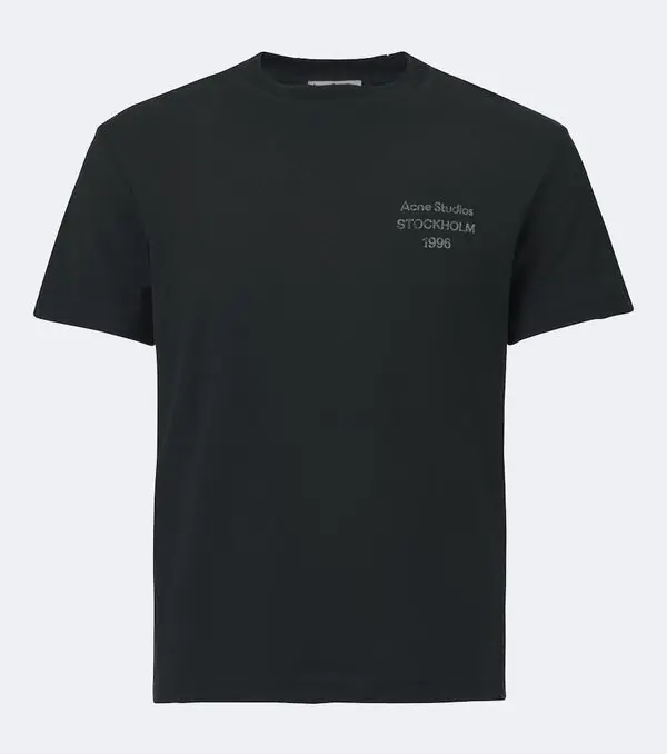 Acne Studios Logo Cotton-blend Jersey T-shirt - Black