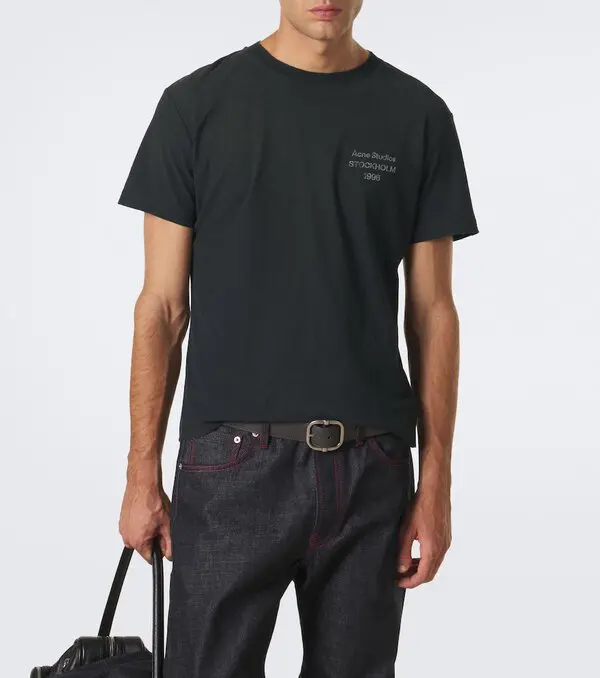 Acne Studios Logo Cotton-blend Jersey T-shirt - Black