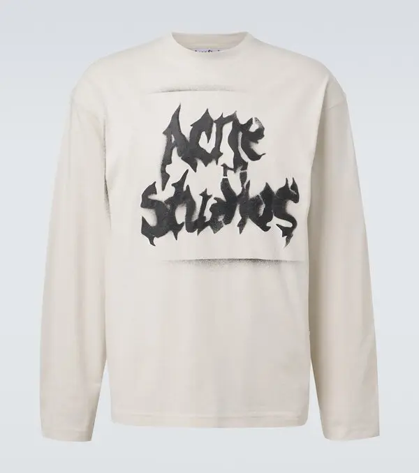 Acne Studios Logo Cotton-blend Jersey T-shirt - White
