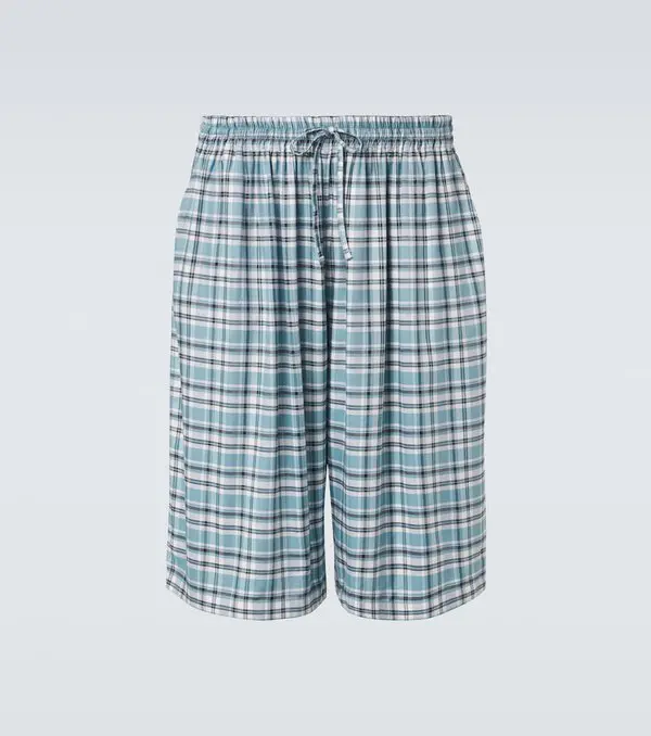 Acne Studios Plaid Flannel Shorts - Blue