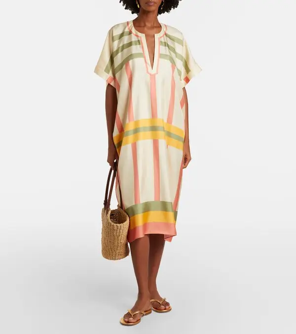 ERES Ice Striped Silk Twill Kaftan
