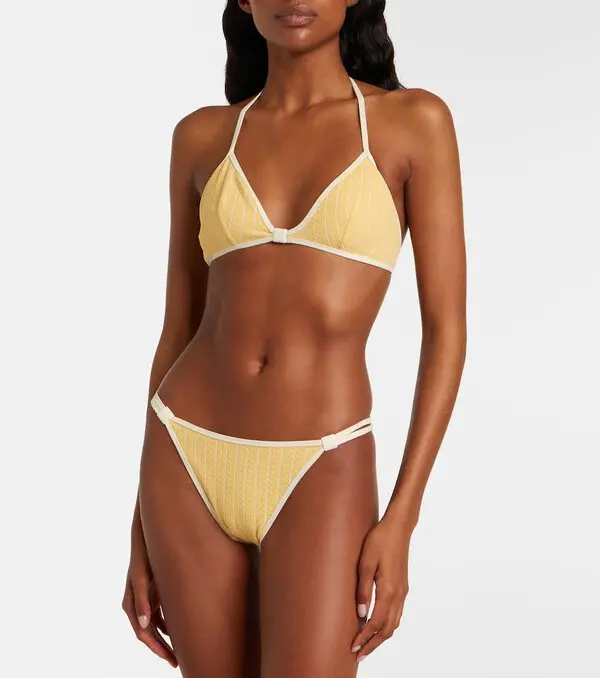 ERES Sunshine Striped Bikini Top - Yellow