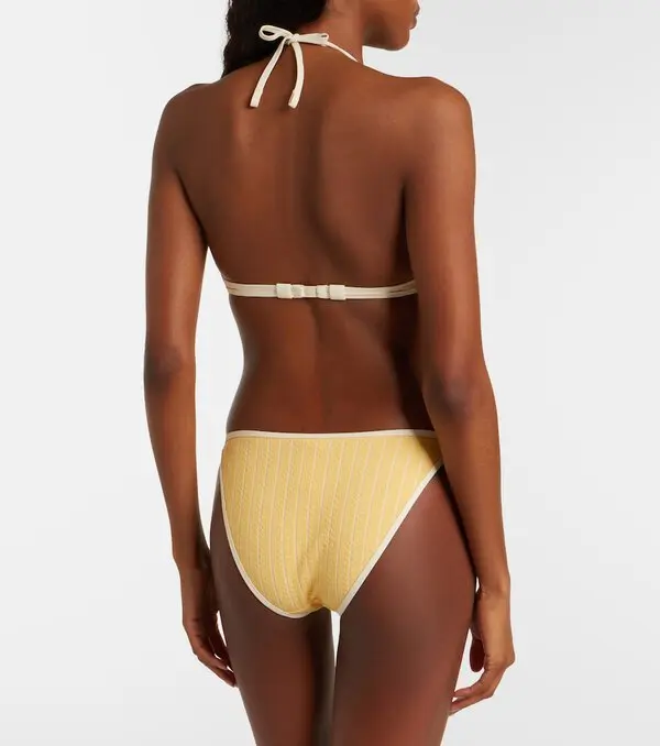 ERES Sunshine Striped Bikini Top - Yellow