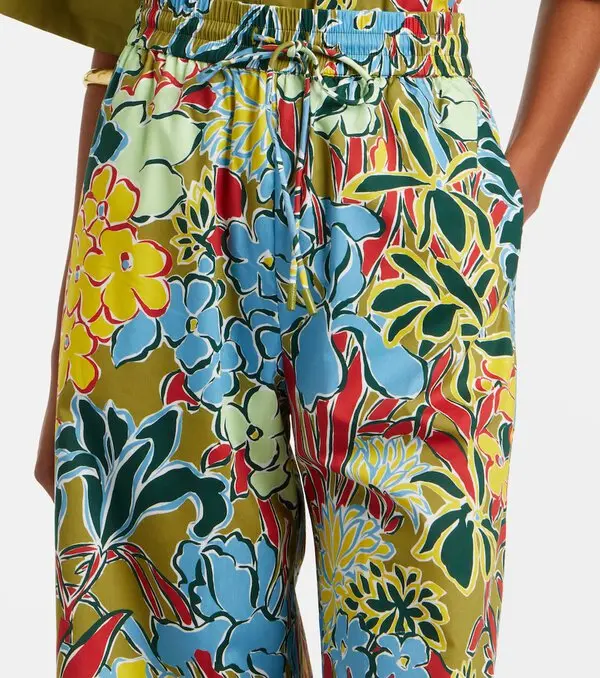 ALEMAIS Alémais Solstice Cotton-blend Wide-leg Pants - Multicoloured