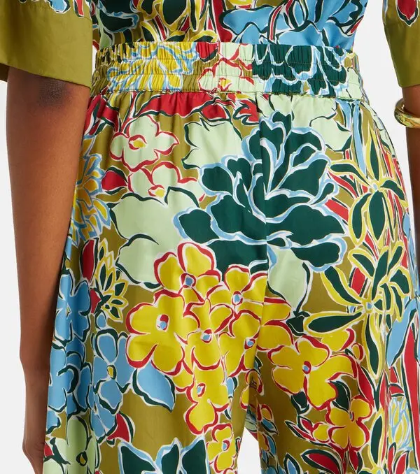 ALEMAIS Alémais Solstice Cotton-blend Wide-leg Pants - Multicoloured