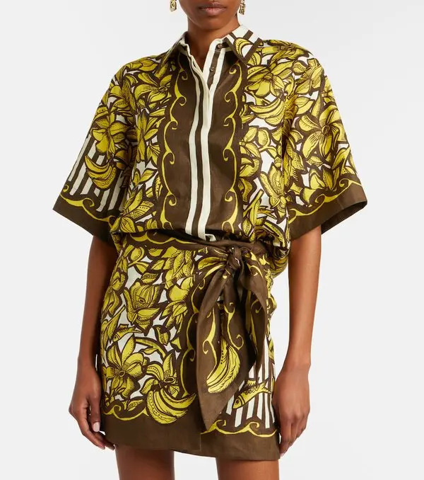 ALEMAIS Mona Floral Hemp Shirt - Yellow