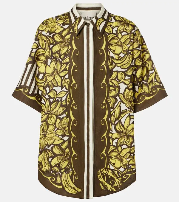 ALEMAIS Mona Floral Hemp Shirt - Yellow