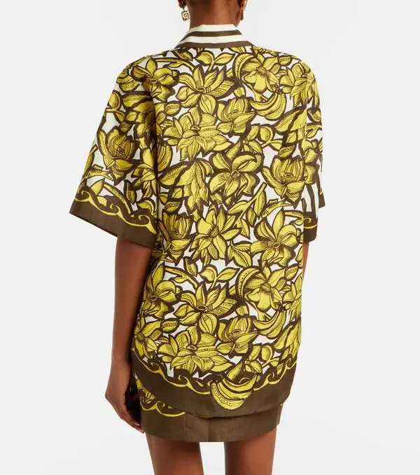ALEMAIS Mona Floral Hemp Shirt - Yellow