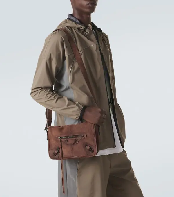 Balenciaga Le City Small Suede Messenger Bag - Brown