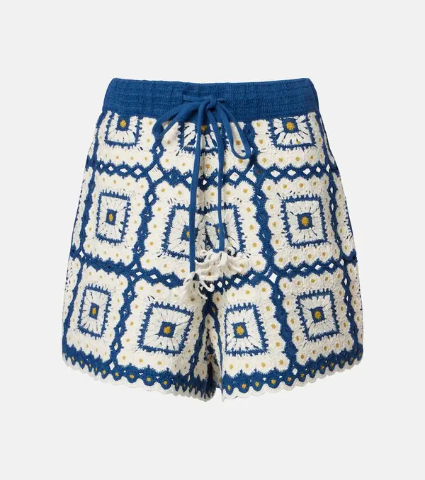 ALEMAIS Dolly Crochet Cotton Shorts - White