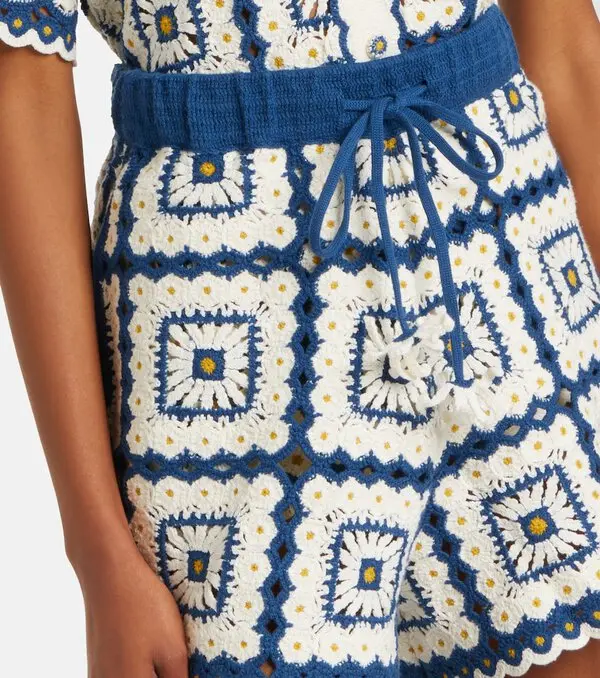 ALEMAIS Dolly Crochet Cotton Shorts - White